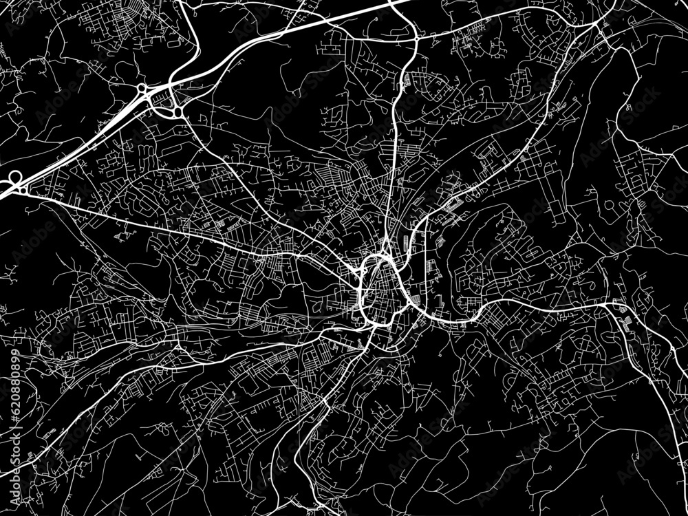 Vector road map of the city of Huddersfield in the United Kingdom on a ...