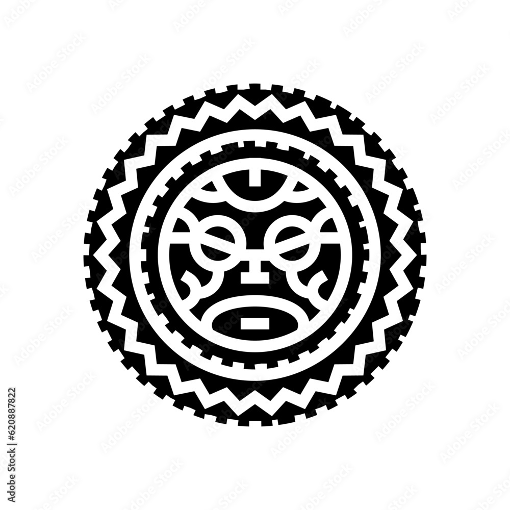 maori tattoo art vintage glyph icon vector. maori tattoo art vintage ...