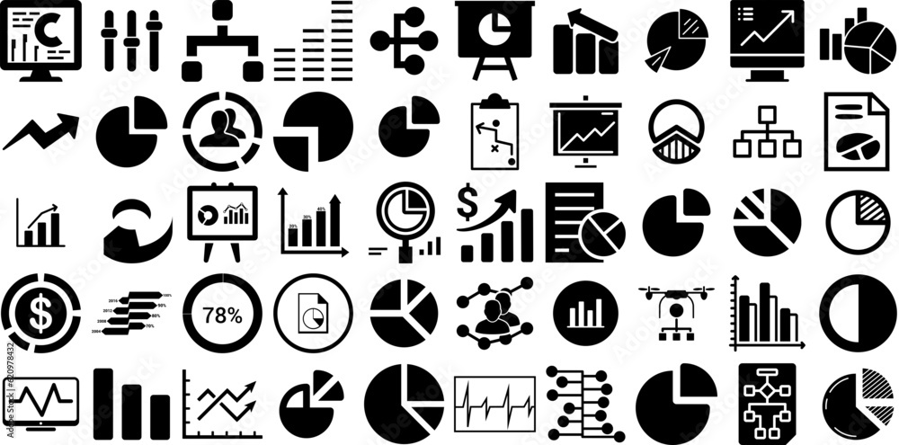 Image vectorielle Stock Mega Collection Of Diagram Icons Pack Hand ...