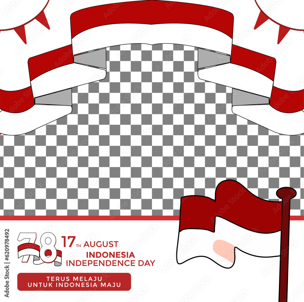 Indonesian Independence Day Twibbon Graphic Vector Illustration with ...