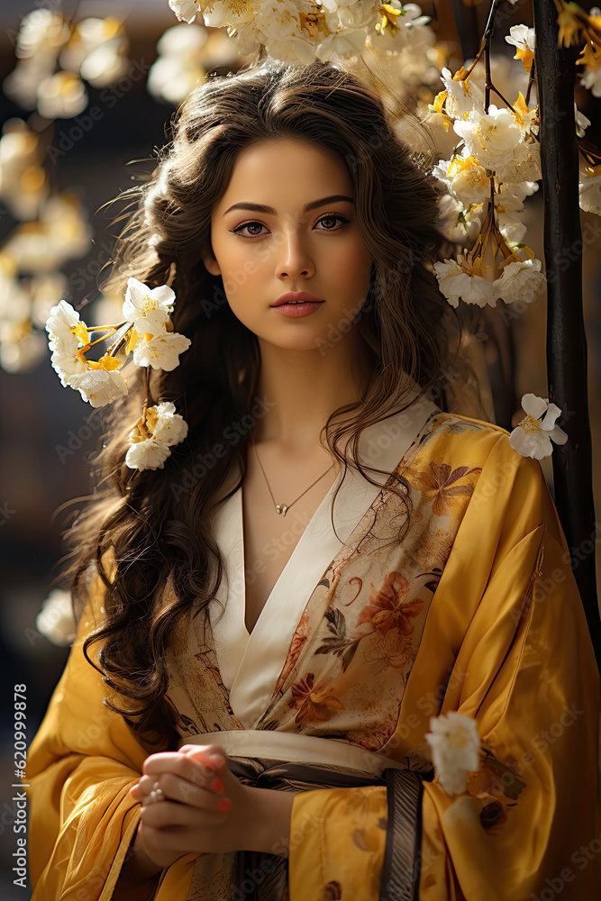 Korean girl wearing a hanbok wearing. Beautiful Female wearing ...