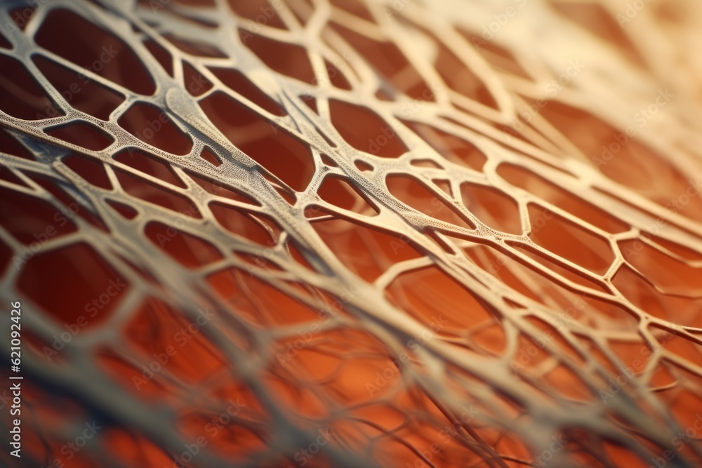 Microscopic macro close-up shot scientific research epithelial tissue ...