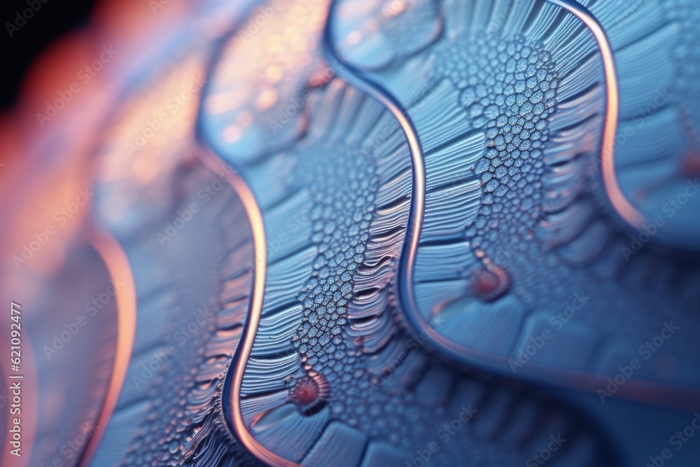 Microscopic macro close-up shot scientific research epithelial tissue ...