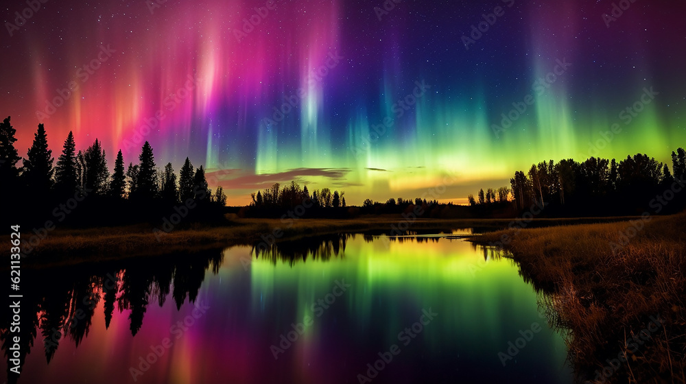 The ethereal beauty of the Northern Lights, with vibrant ribbons of ...