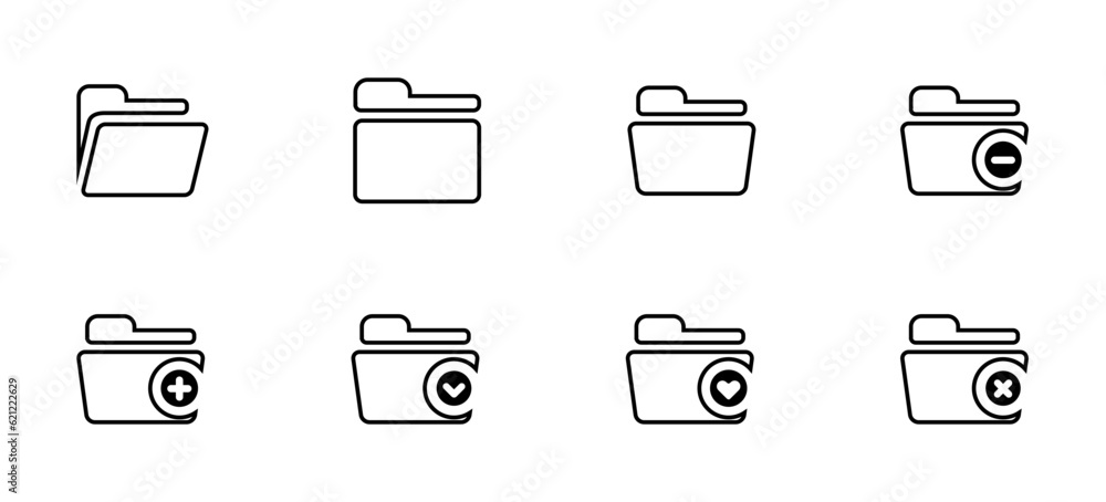 Vector de Stock File folder icon set. Design for app, logo etc. Vector ...