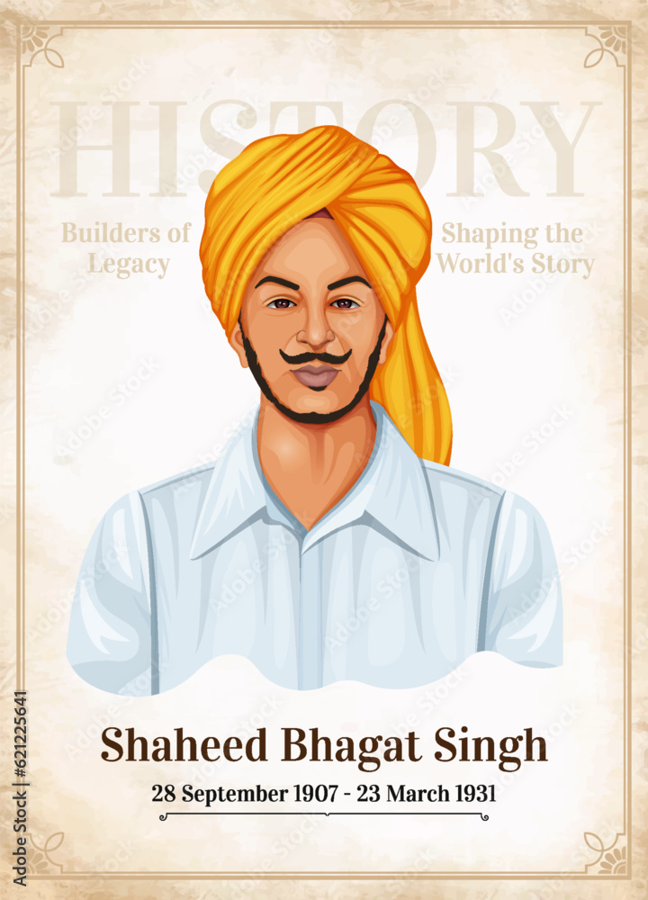 Saheed Bhagat Singh- A Revered Figure in Indian History - Vector Art ...