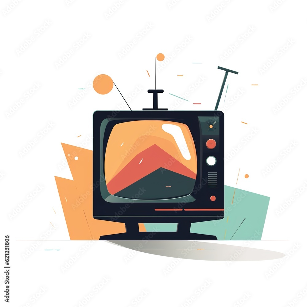 Vintage television cartoon vector illustration. World Television Day ...