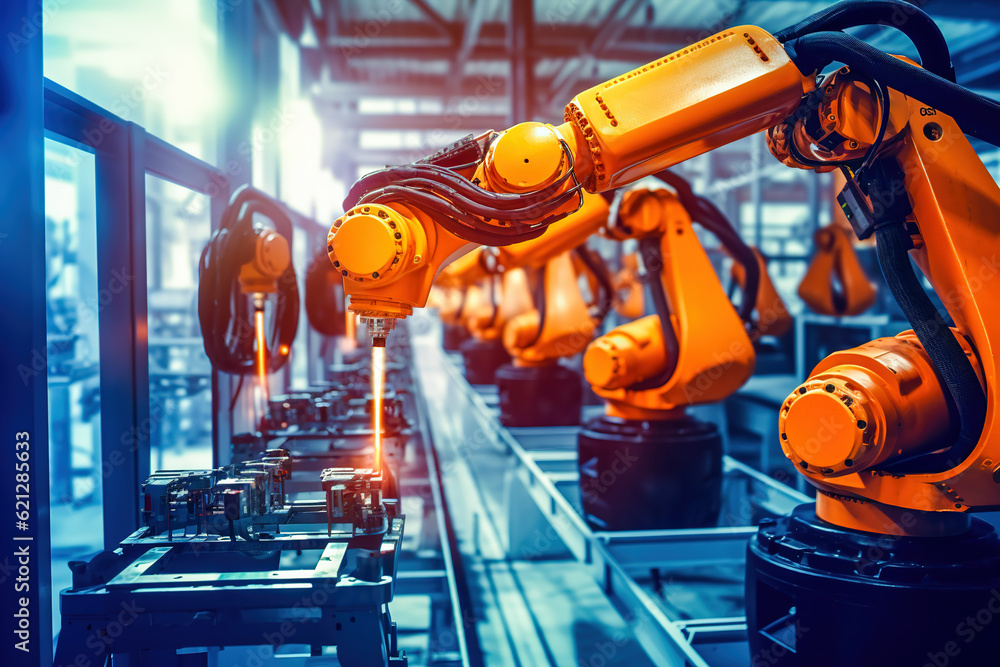 Industrial technology concept. Factory automation. Smart factory ...