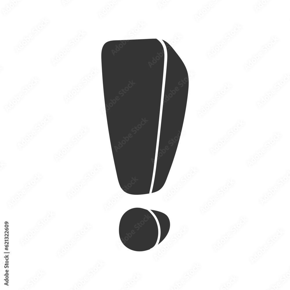 Exclamation Sign Icon Silhouette Illustration. Warning Vector Graphic ...