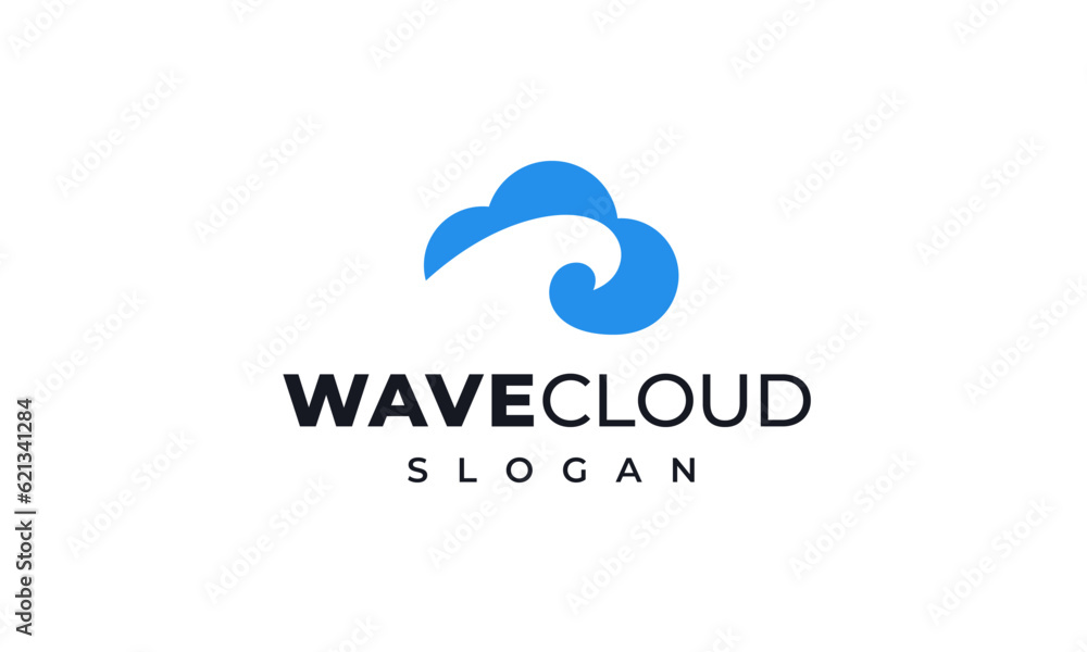 wave cloud logo Stock Vector | Adobe Stock
