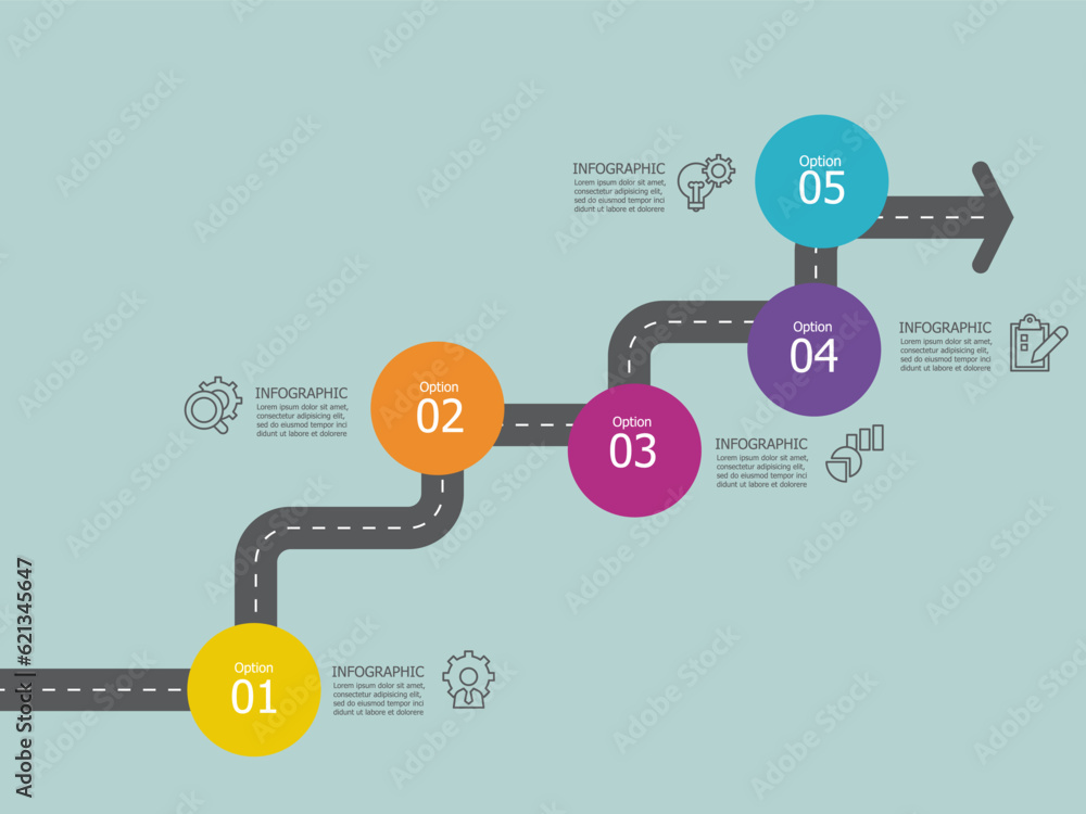 vertical round circle steps timeline infographic element report ...