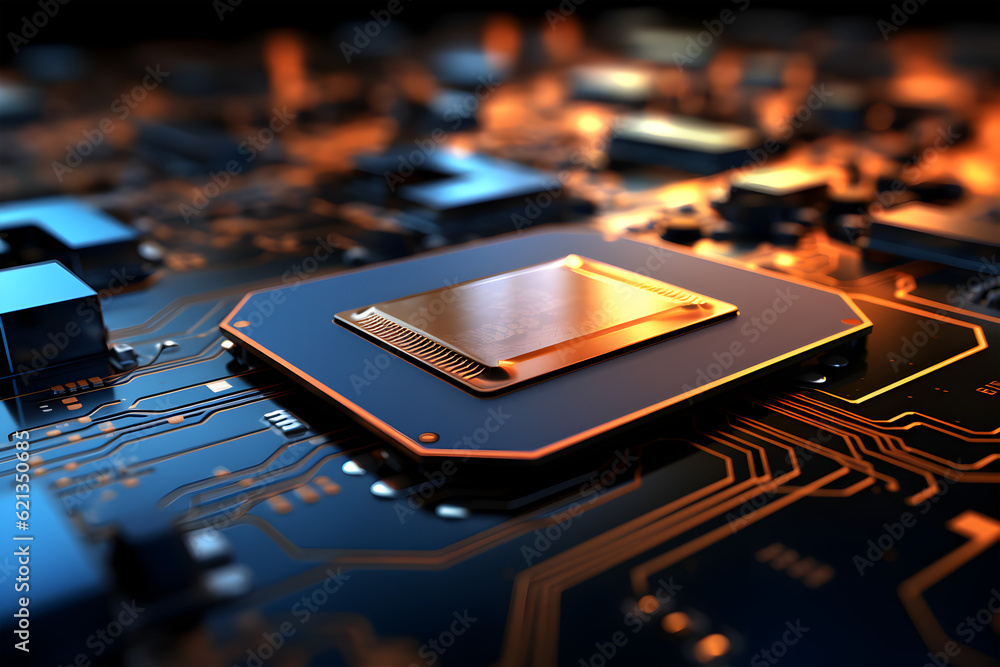 Highly detailed technology texture, AI supercomputer Chrome, insane ...