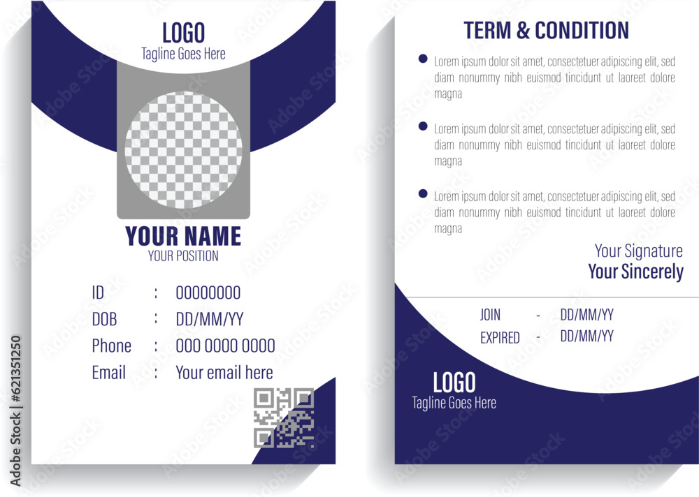 Abstract blue id card design, office,agency,vector file, easy editable ...