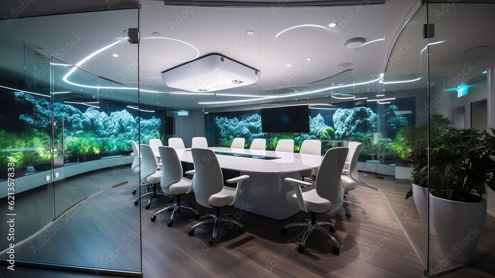 Inspiring office interior design Tech-inspired style Meeting Room ...