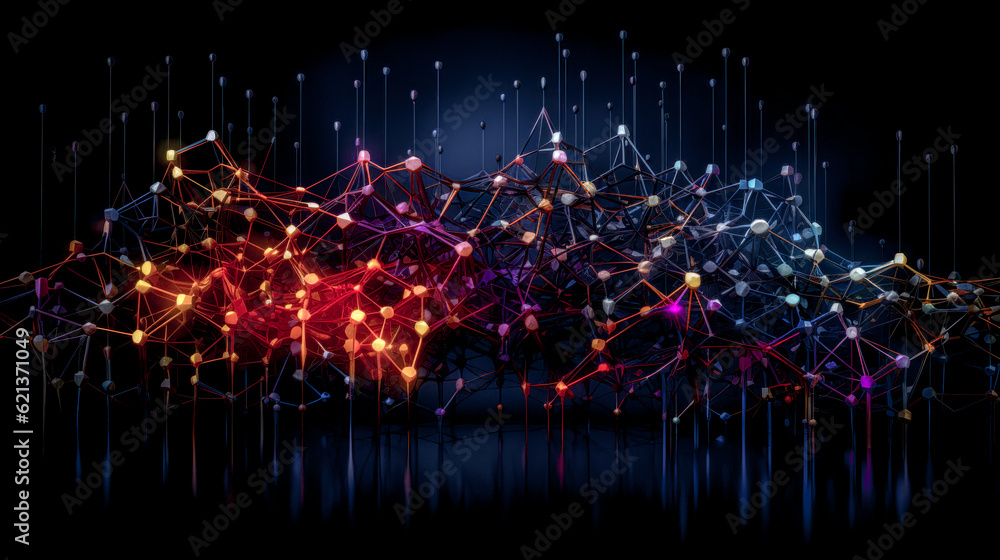 Illustration Stock Visualization of Intelligence and Thought Networks ...