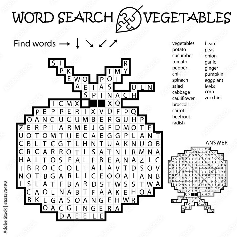 Word Search Crossword Puzzle. Tomato. Autumn. Find the listed words in ...
