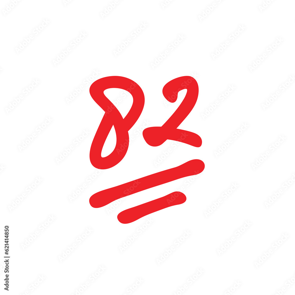 82 points test mark, eighty two points test results, exam score vector ...