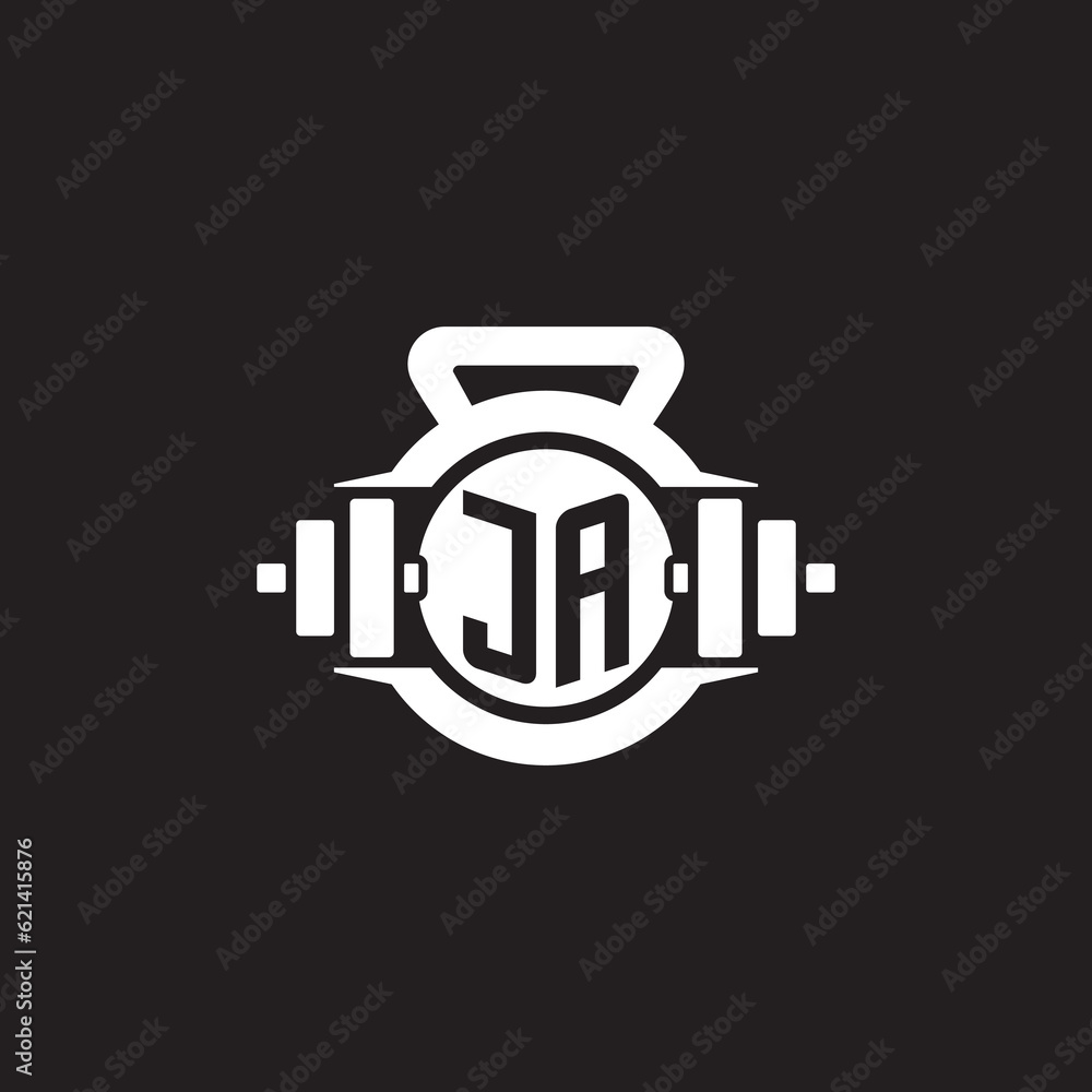 Vector de Stock Initial JA logo design ideas with simple dumbbell and ...