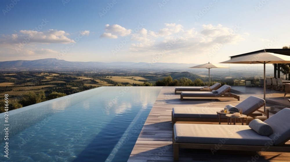Infinity pool that appears to merge with the horizon, offering stunning ...