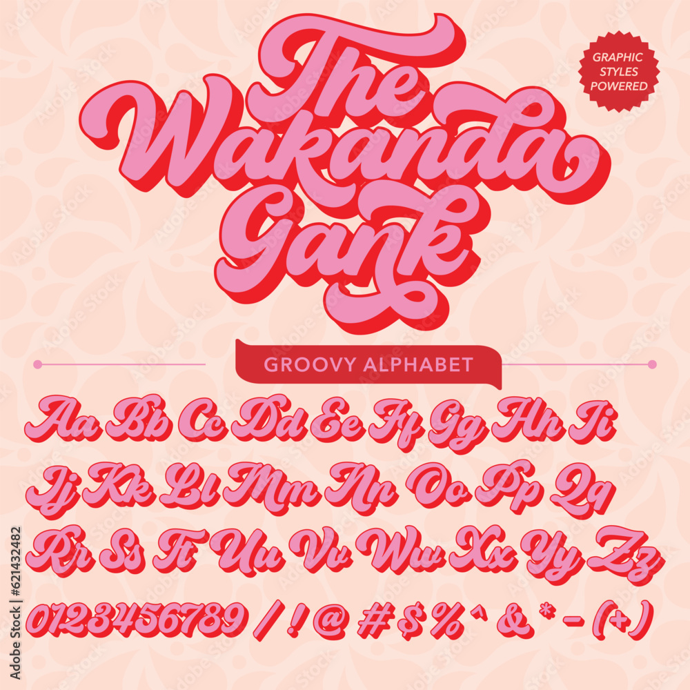 Abstract professional groovy Retro Script Font Template Stock Vector ...