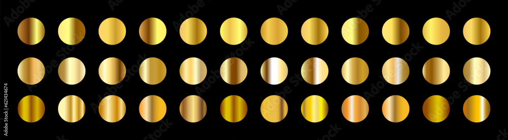 gold color metal palette swatches set design Stock Vector | Adobe Stock