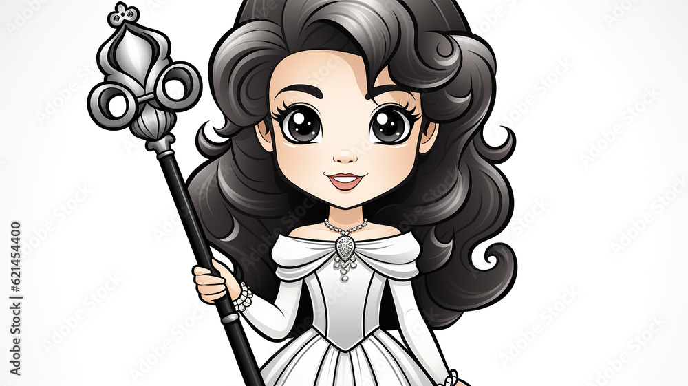 Cartoon Charm: A Fairy Princess with Long Hair Takes Center Stage in ...