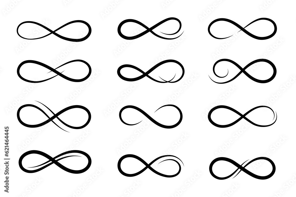 Hand drawn infinity symbol. Black infinity icon. Eternity, infinite ...