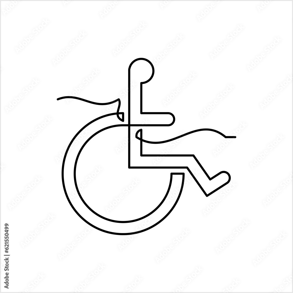 Access Icon Design (Disabled Handicap Symbol) Linear Style Continuous ...