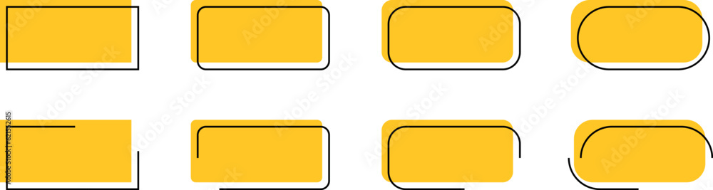 Yellow Quote vector bubbles for text, speech vector. Quotation box ...