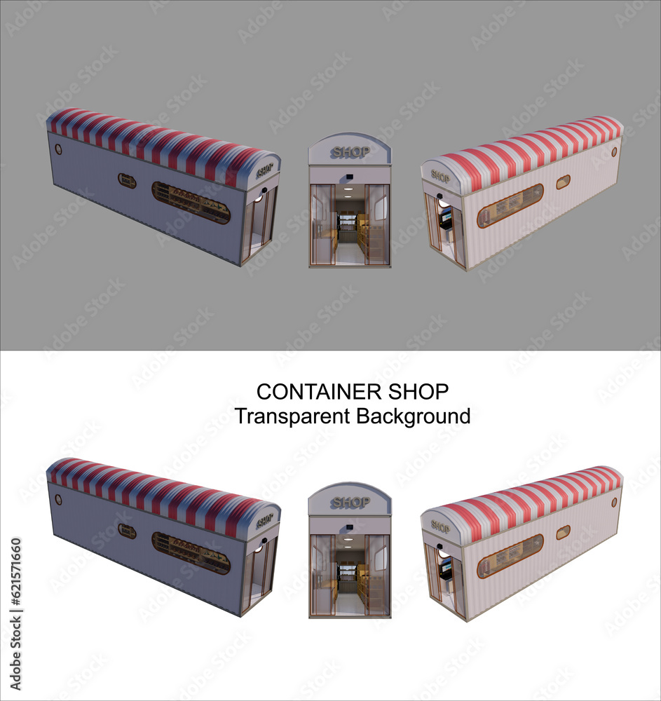 3d Illustration rendering old shipping container is converted into a ...