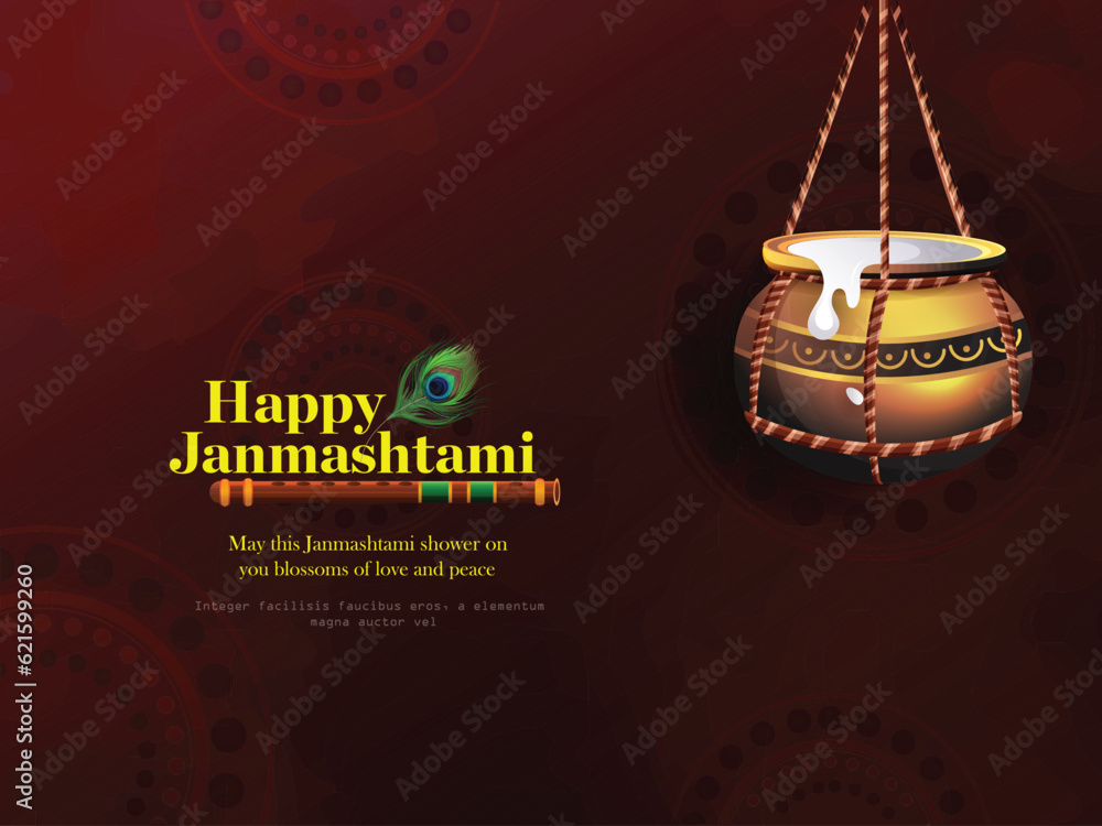 Beautiful Illustration of Dahi Handi, Traditional Poster Design for ...