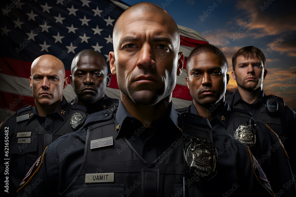 Fiction group portraits of working man and woman , different ...