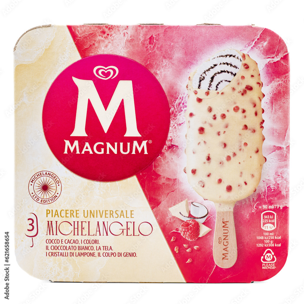 Algida Magnum Michelangelo,pack of 3 ice creams,Italian product ...