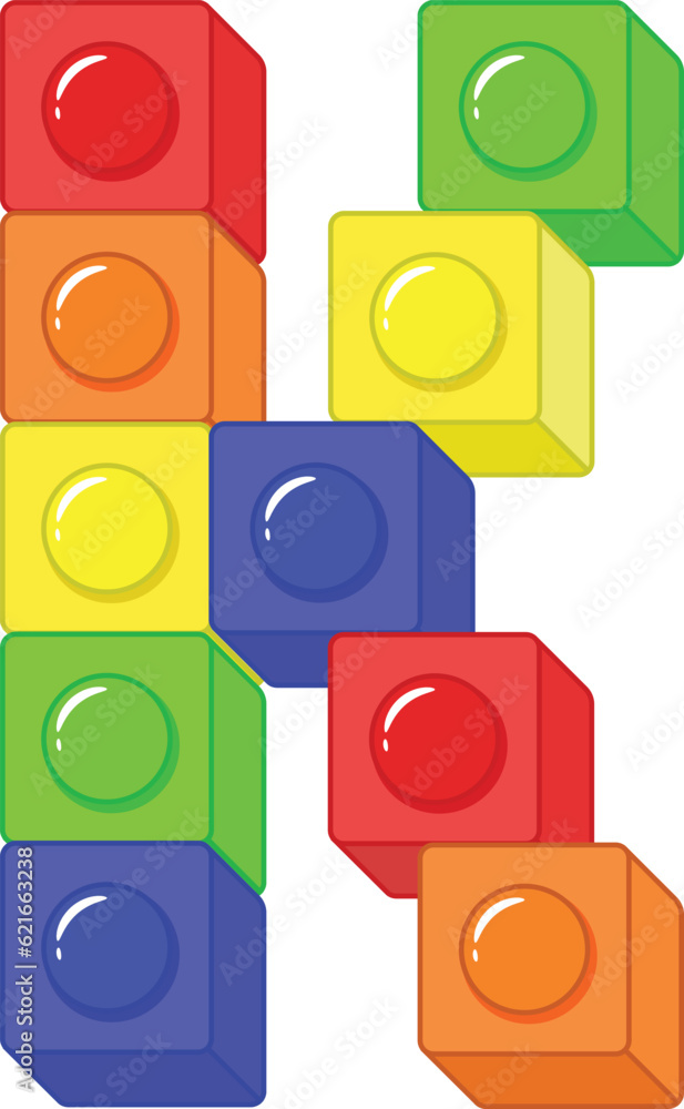 blocks Alphabet English letter K blocks in coloring modern style ...