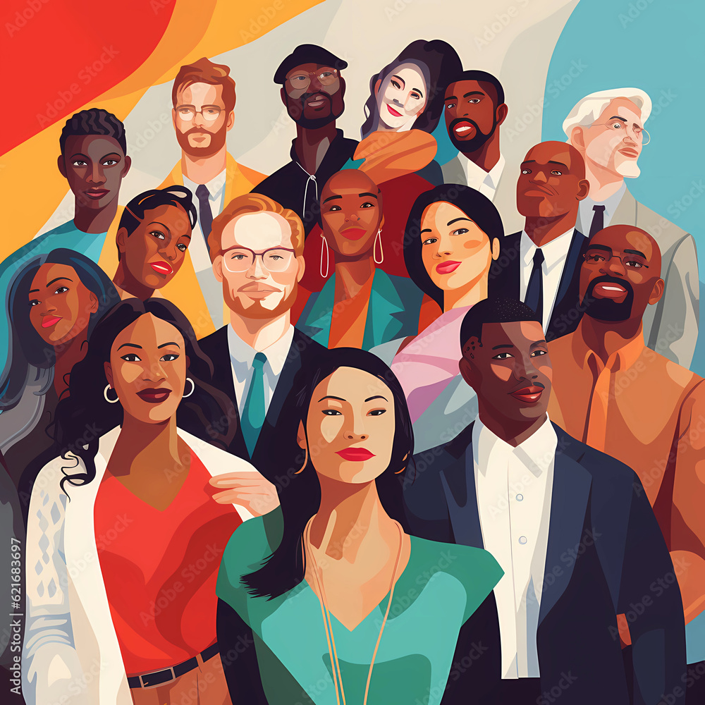 Diverse Group People Community Different Races Genders Ages Cultures ...