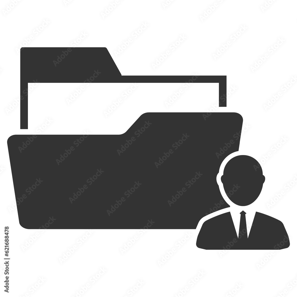 Vector illustration of employee folder icon in dark color and ...
