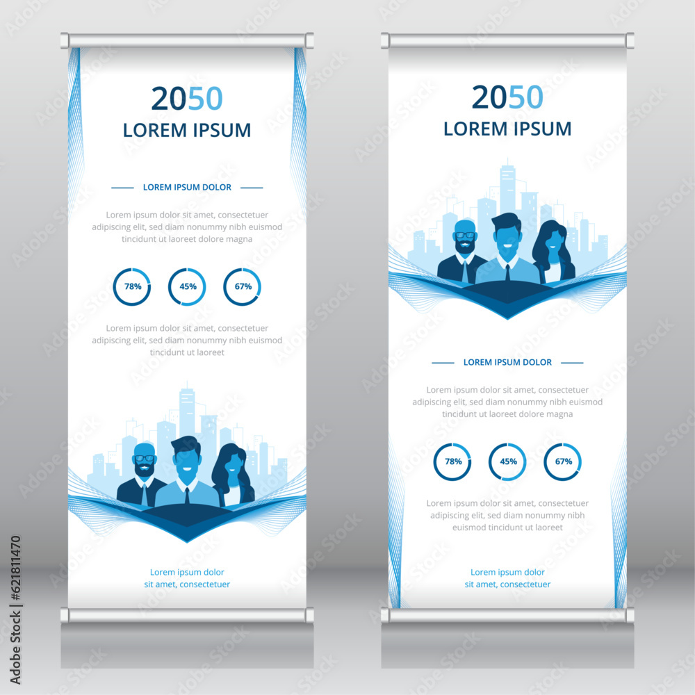 Professional roll up banner or retractable banner template with ...