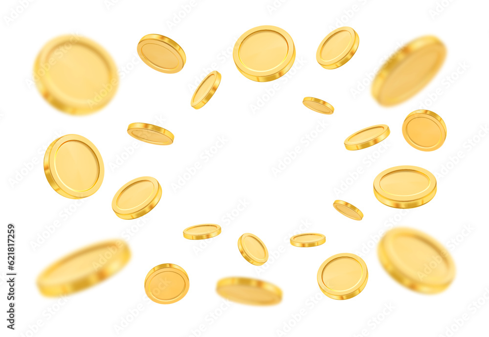Vector de Stock Splash of empty coins, positions of animated money ...