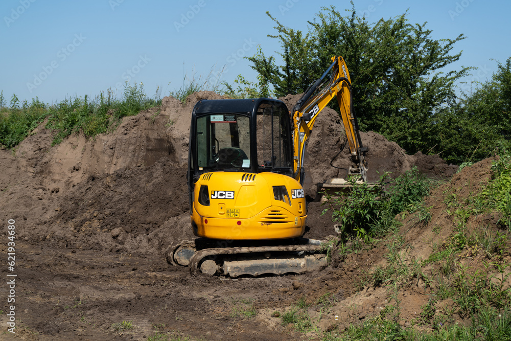 JCB 8030 ZTS mini excavator digger. Construction site equipment, small ...