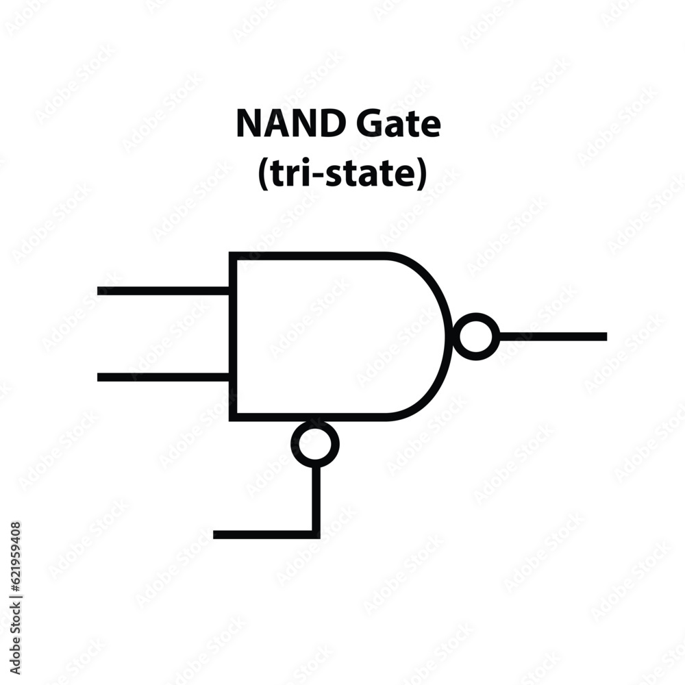 NAND gate (tri-state). electronic symbol of open switch Illustration of ...