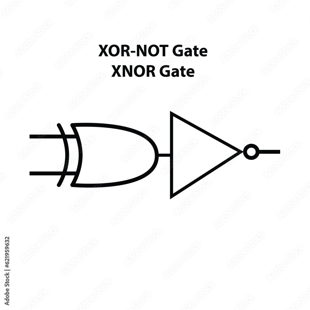XOR-NOT Gate (XNOR Gate). electronic symbol. Illustration of basic ...