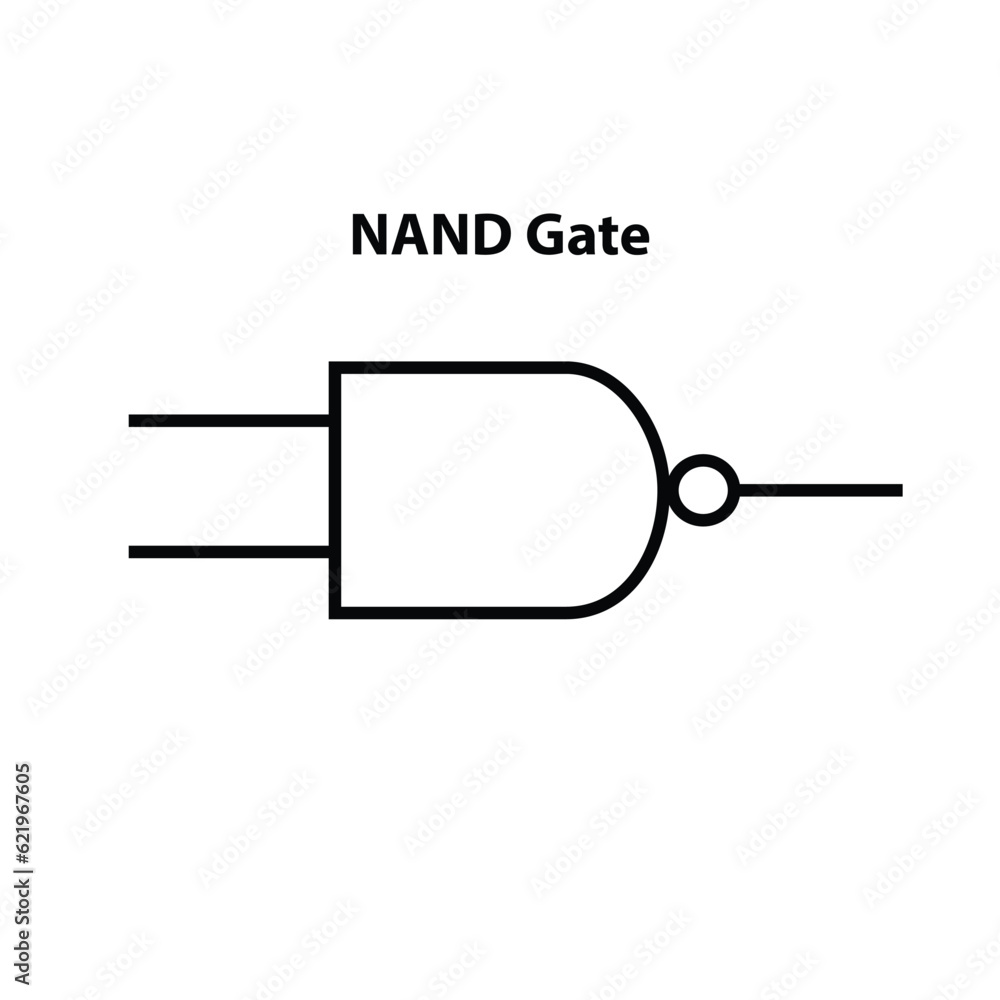 NAND gate. electronic symbol. Illustration of basic circuit symbols ...