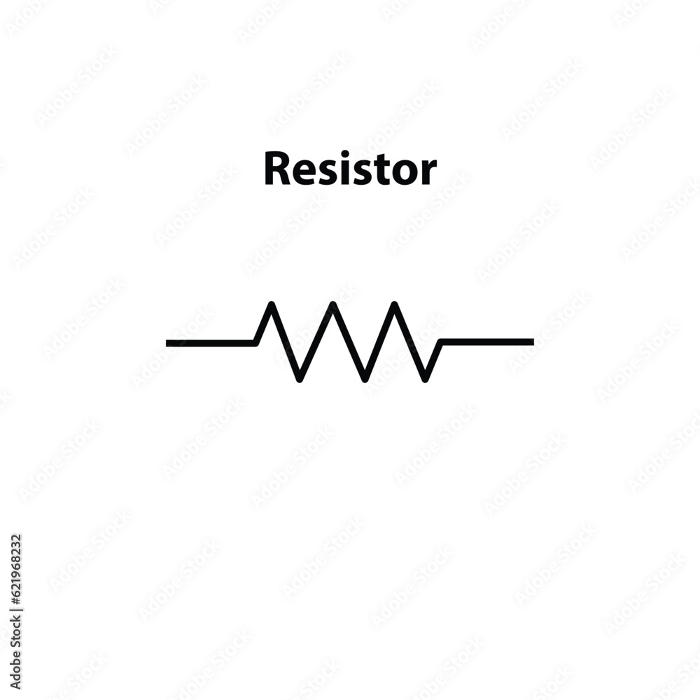 Resistor. anode and cathode. electronic symbol of Illustration of basic ...