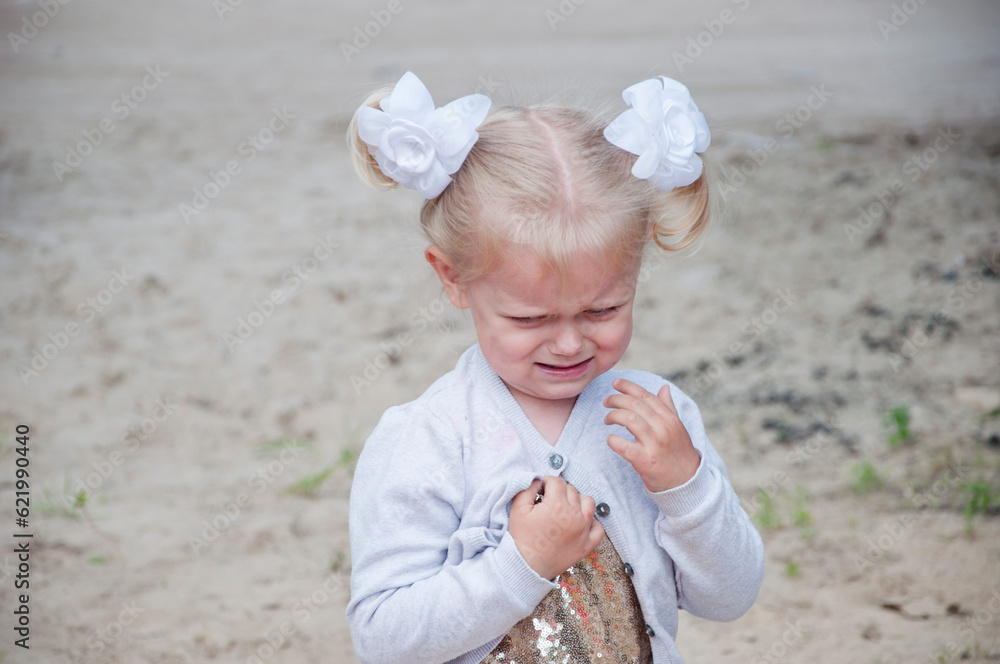 Foto de Stock childrens day. happy childhood. small child girl outdoor ...