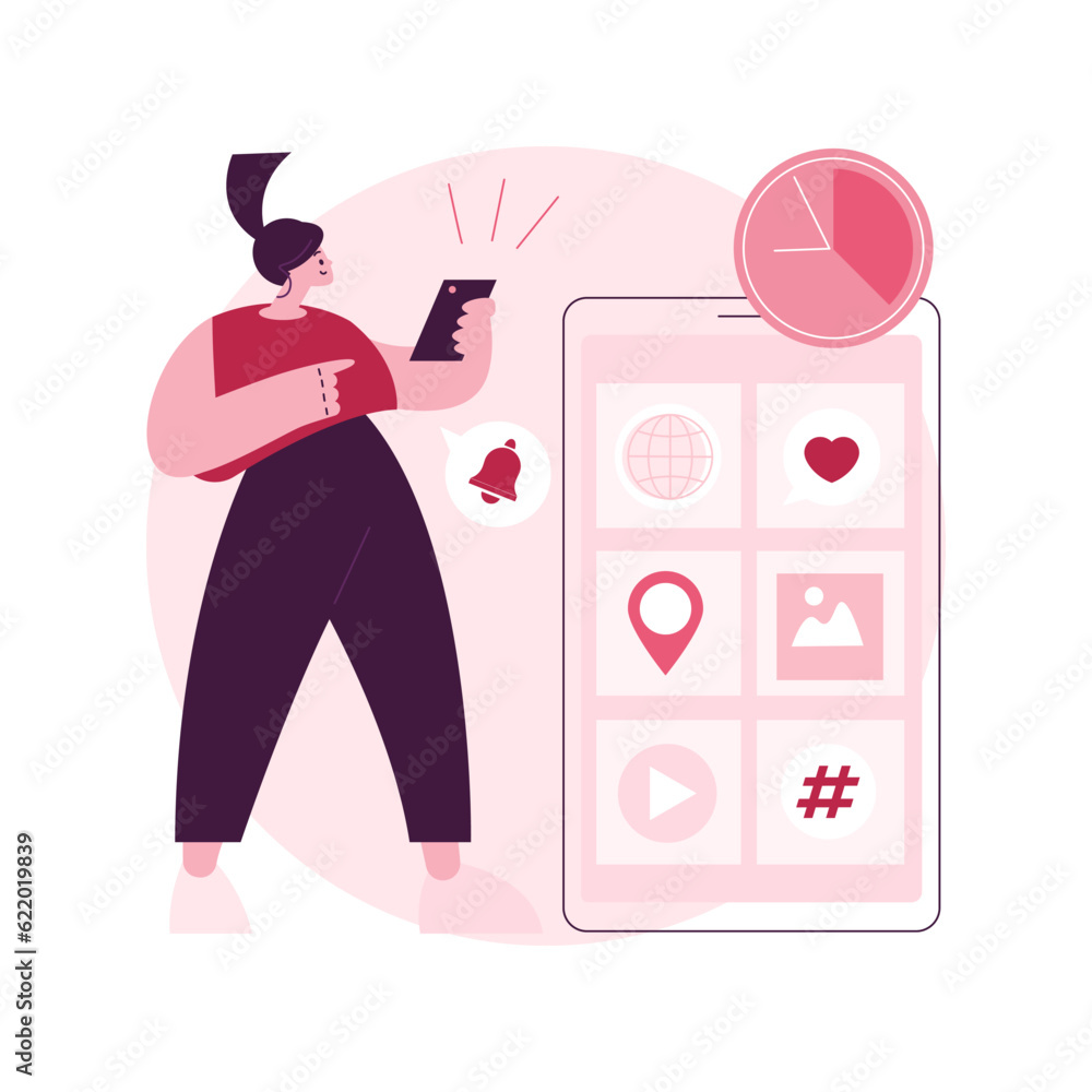 FOMO abstract concept vector illustration. Fear of missing out, social ...