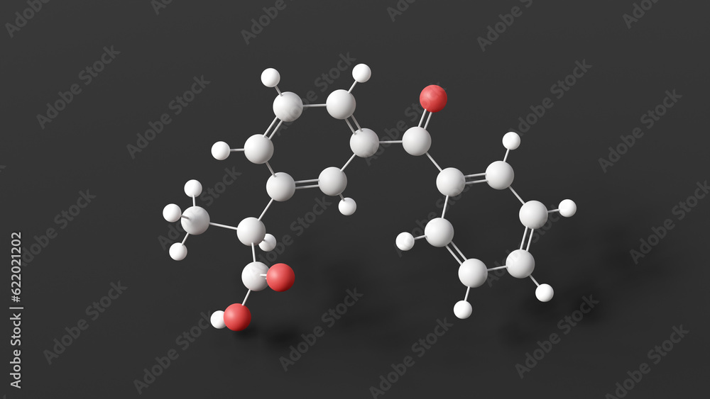 ketoprofen molecule, molecular structure, nonsteroidal anti ...