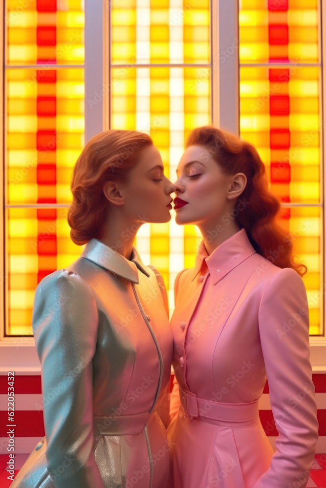 female friends/models/lgbtq + couple in magazine editorial fashion ...