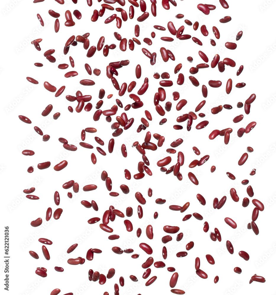 Photo Stock Red Bean flying explosion, red grain beans explode abstract ...