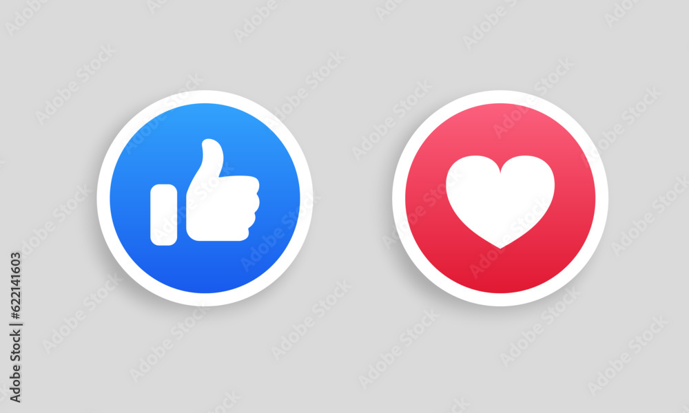 facebook Like icon, emoji sticker icon button. social media ...