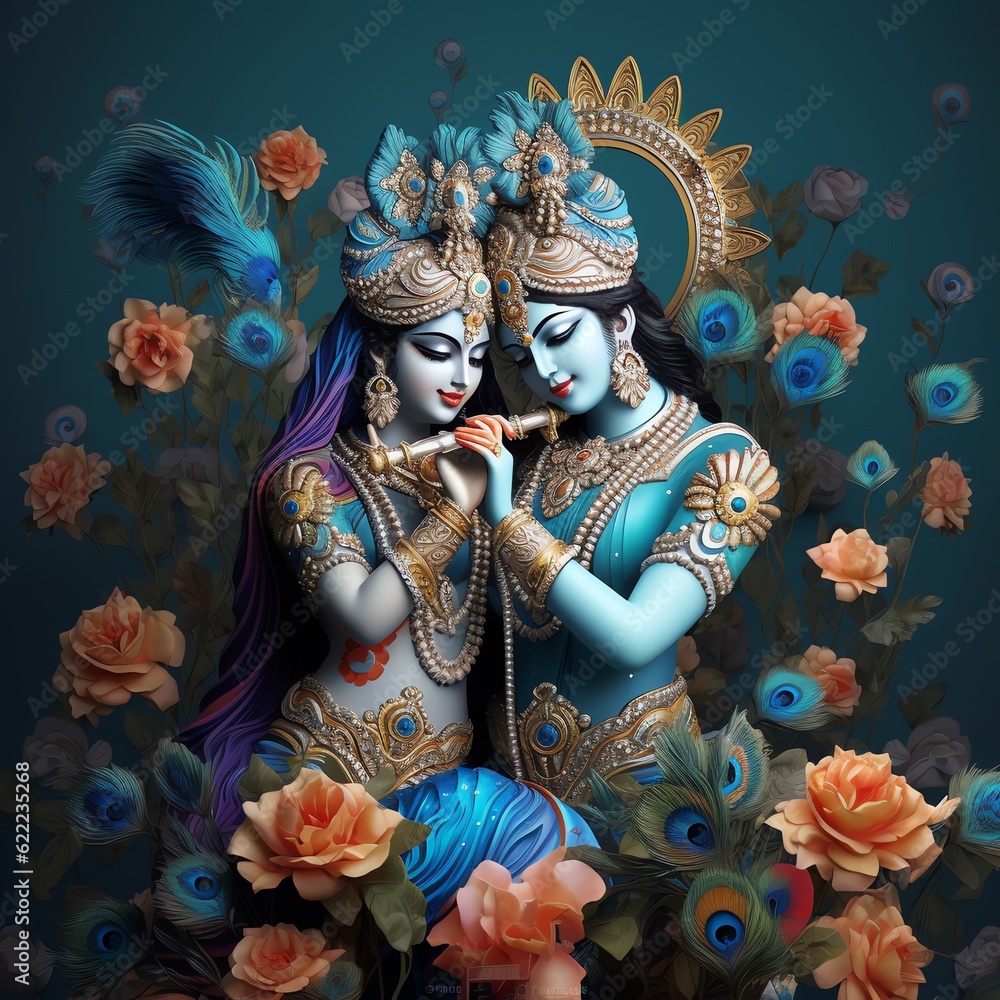 Indian God Radha Krishna Stock Photo | Adobe Stock